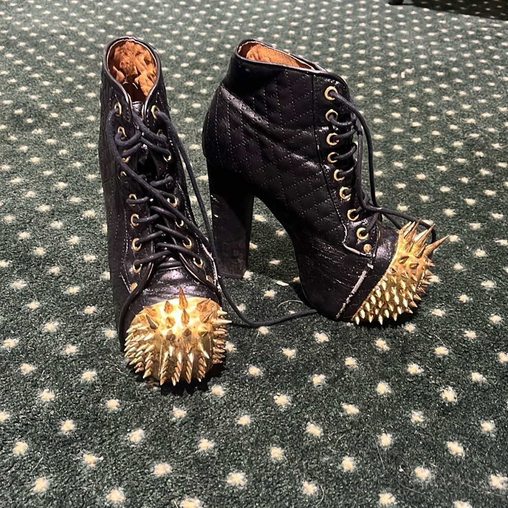 Jeffrey Campbell Lita-Crown Black And Gold Size 5m Wi… - Gem